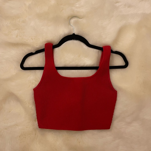 Aritzia | Tops | Aritzia Red Crop Top | Poshmark